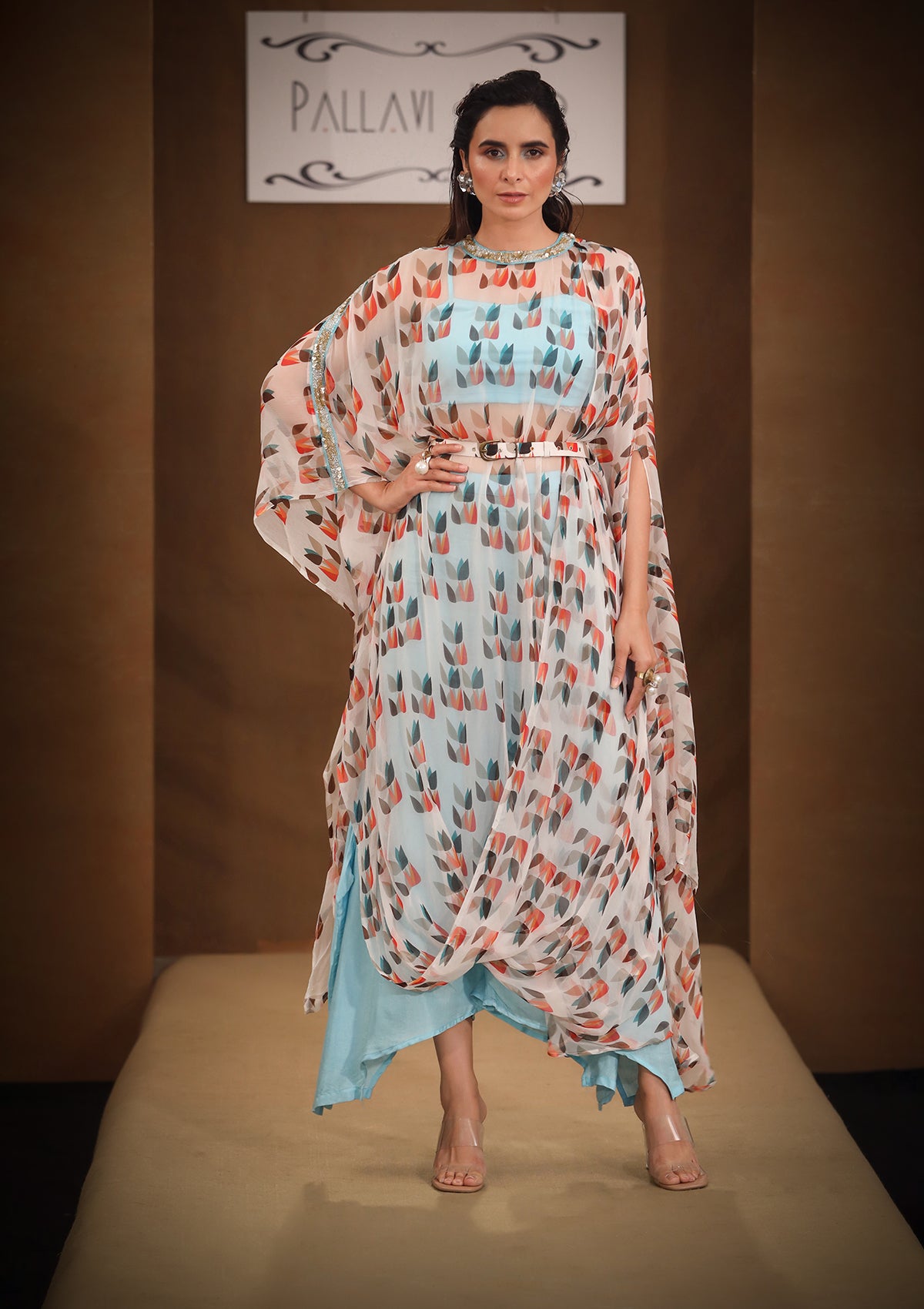 Saira Off White Saree drape tunic Set – Pallavi Jaipur